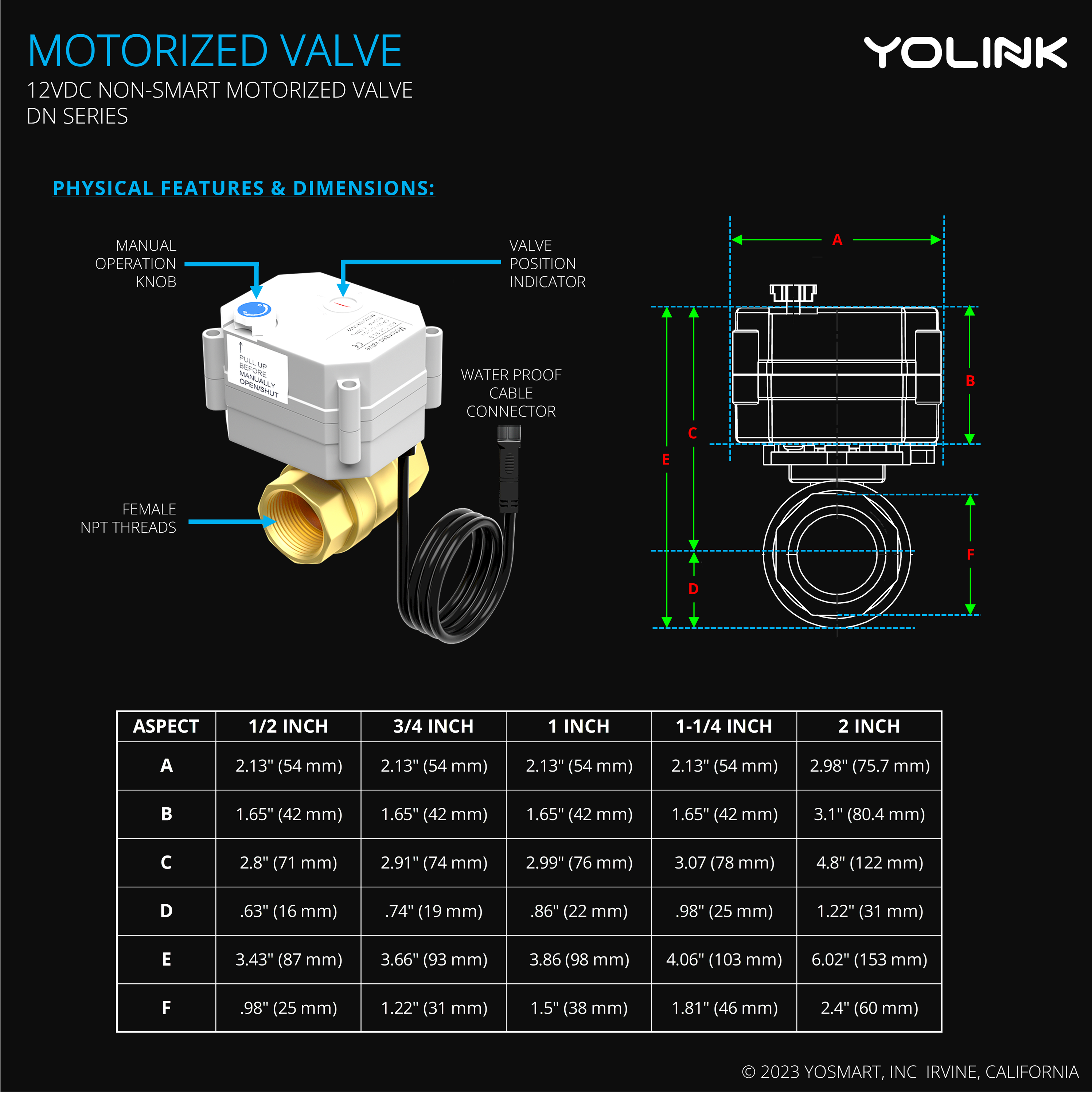 X3 Valve Controller & 1-Inch DN Series Brass Motorized Valve – YoLink
